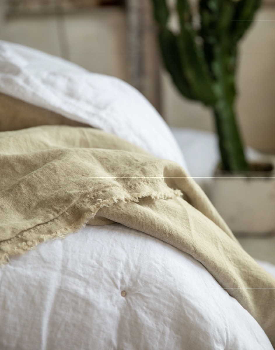 Zeff linen throw beige 180cm