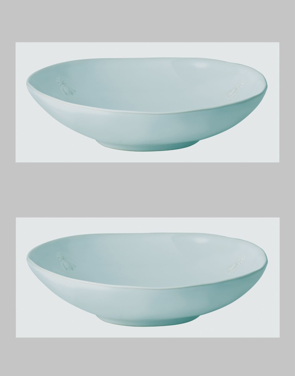 Bee pasta plate blue